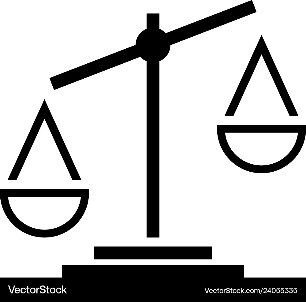 Attorney law scale icon design template Royalty Free Vector