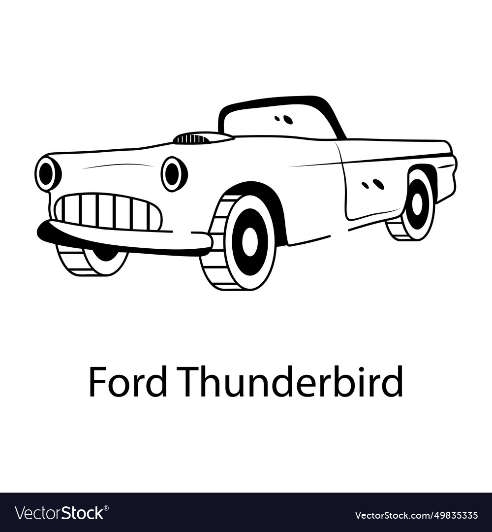 Basic ford thunderbird Royalty Free Vector Image
