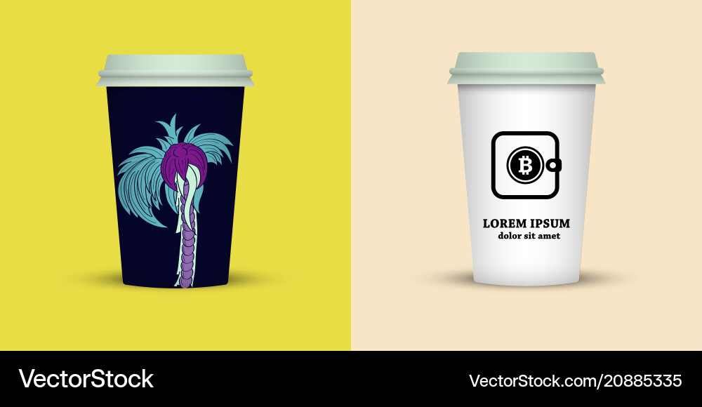 Coffee cup to go cups set collection Royalty Free Vector
