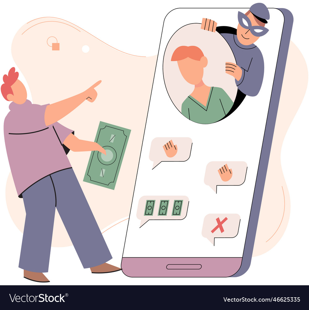Concept of hacker attack smartphone hack Vector Image