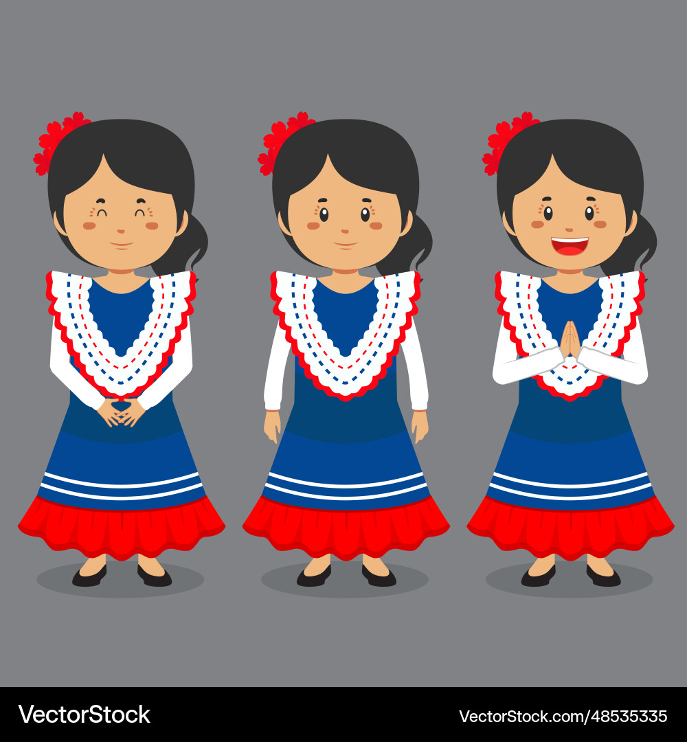 Dominican republic character with various Vector Image