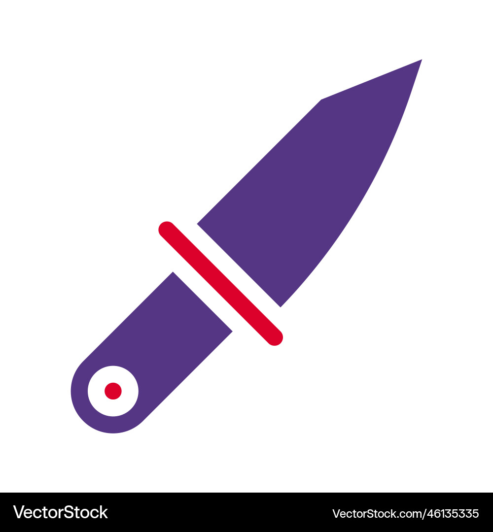 Knife icon solid red purple style military army Vector Image