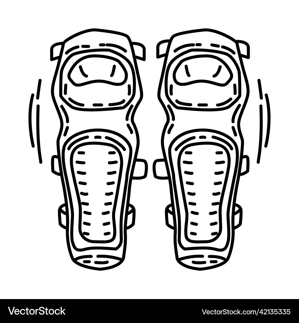 Motorcycle knee guards icon doodle hand drawn Vector Image