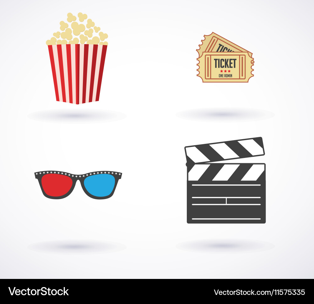 Movies icon set Royalty Free Vector Image - VectorStock
