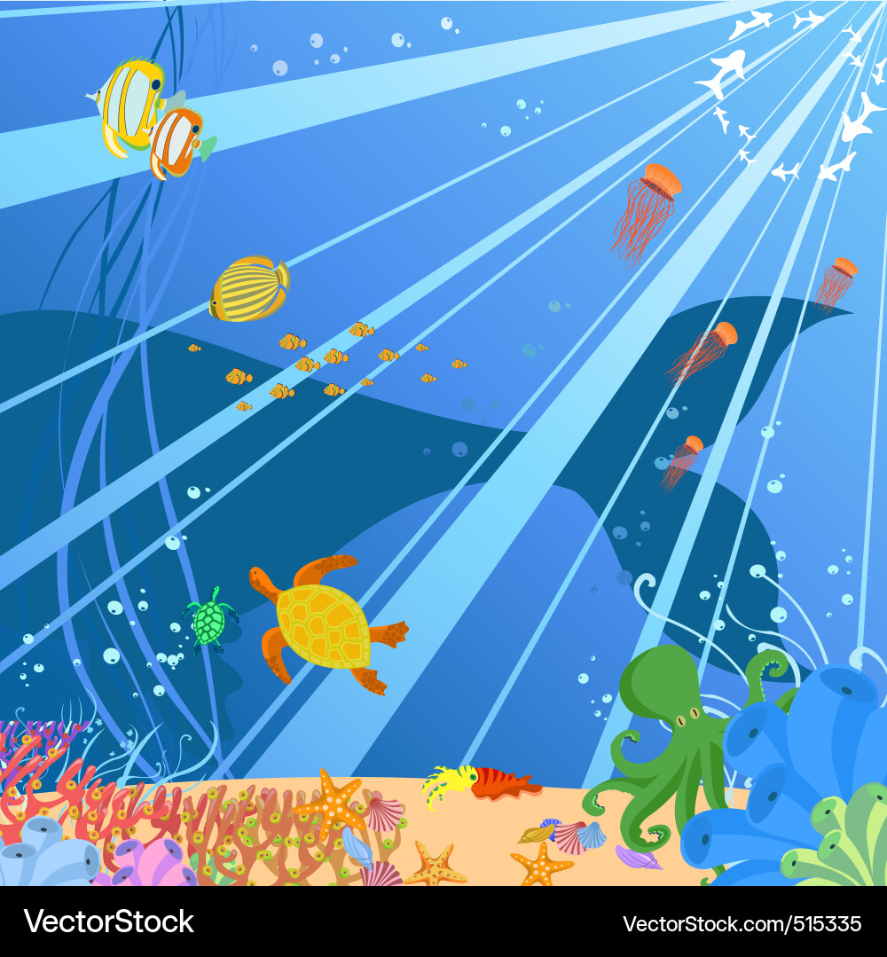 Ocean background Royalty Free Vector Image - VectorStock
