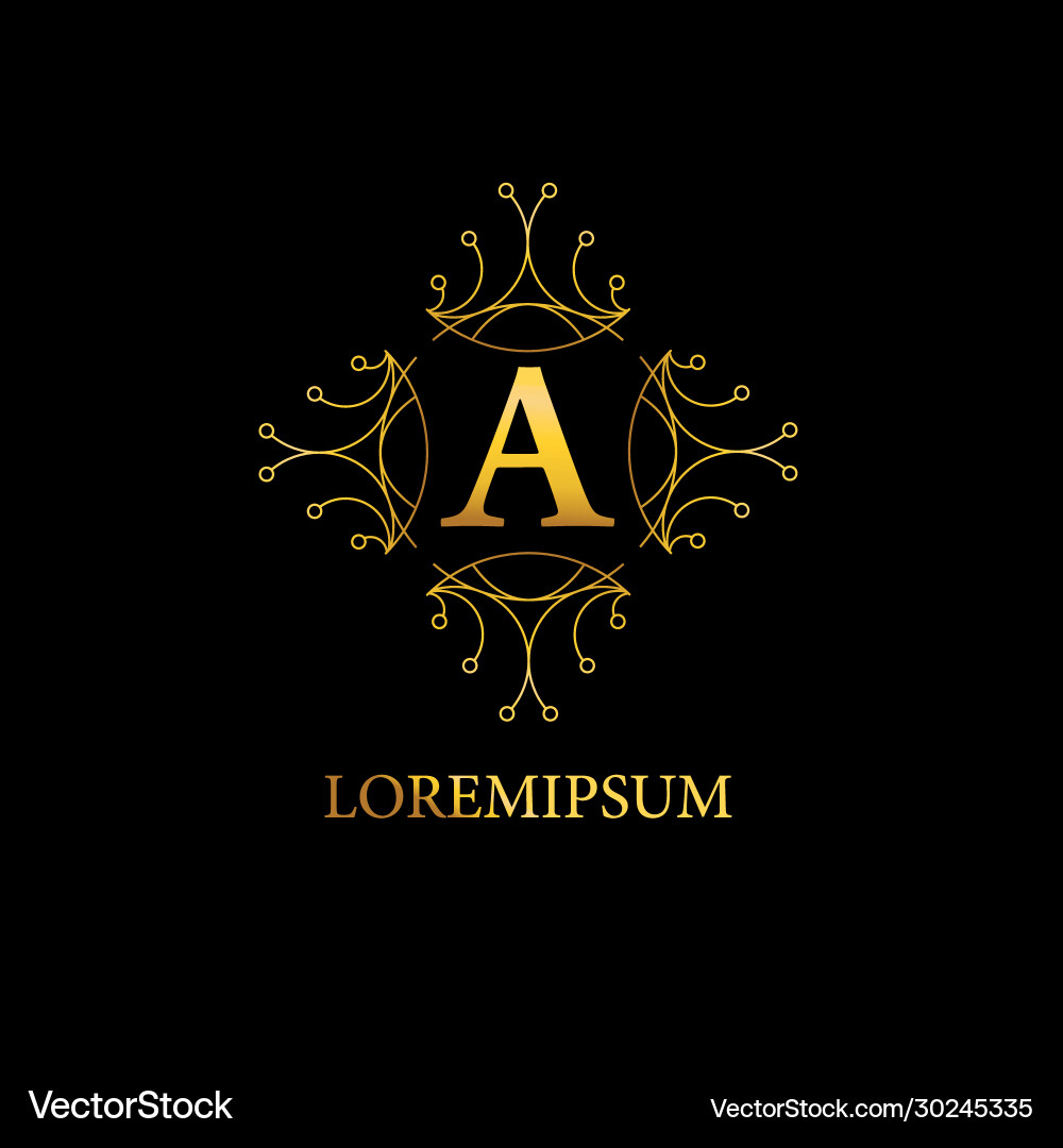 Ornament circle gold logo design ready to use Vector Image