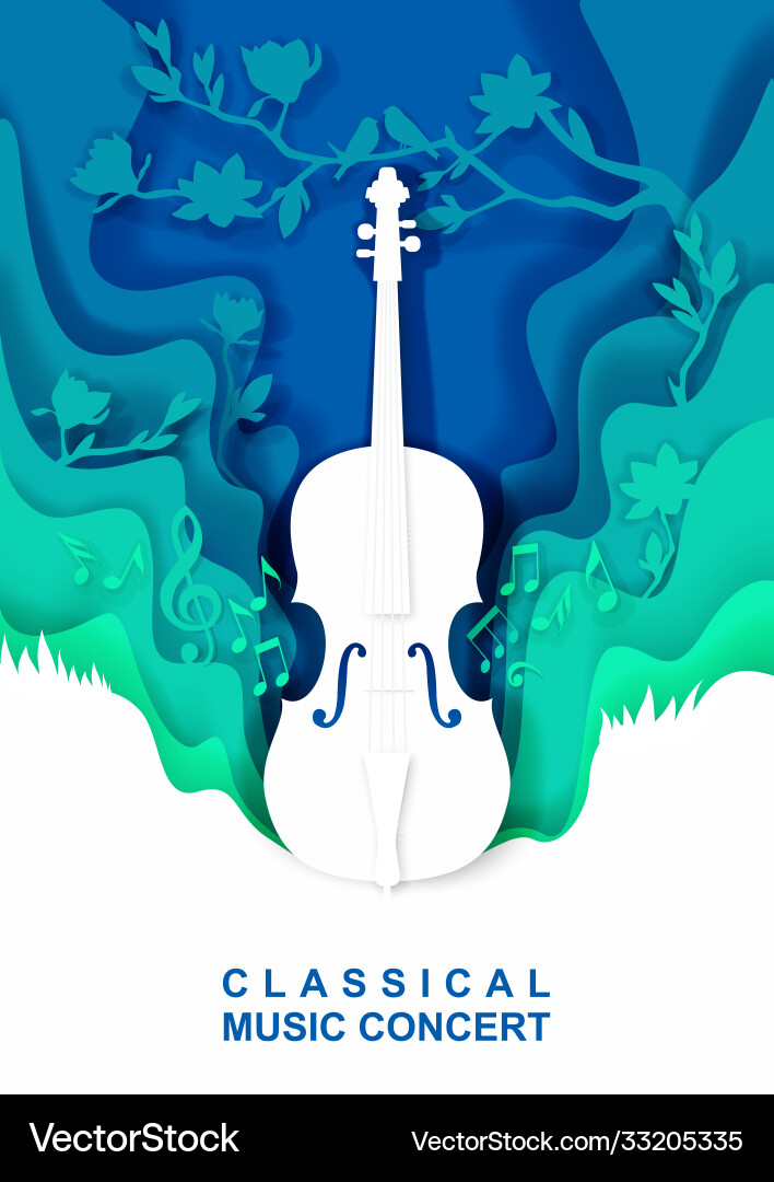 Paper cut craft style music composition Royalty Free Vector
