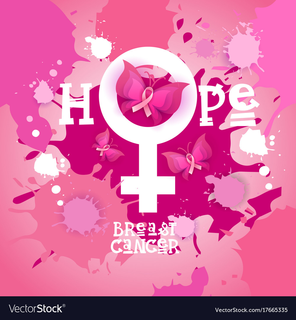Pink Ribbon Butterfly Breast Cancer Awareness Vector Image