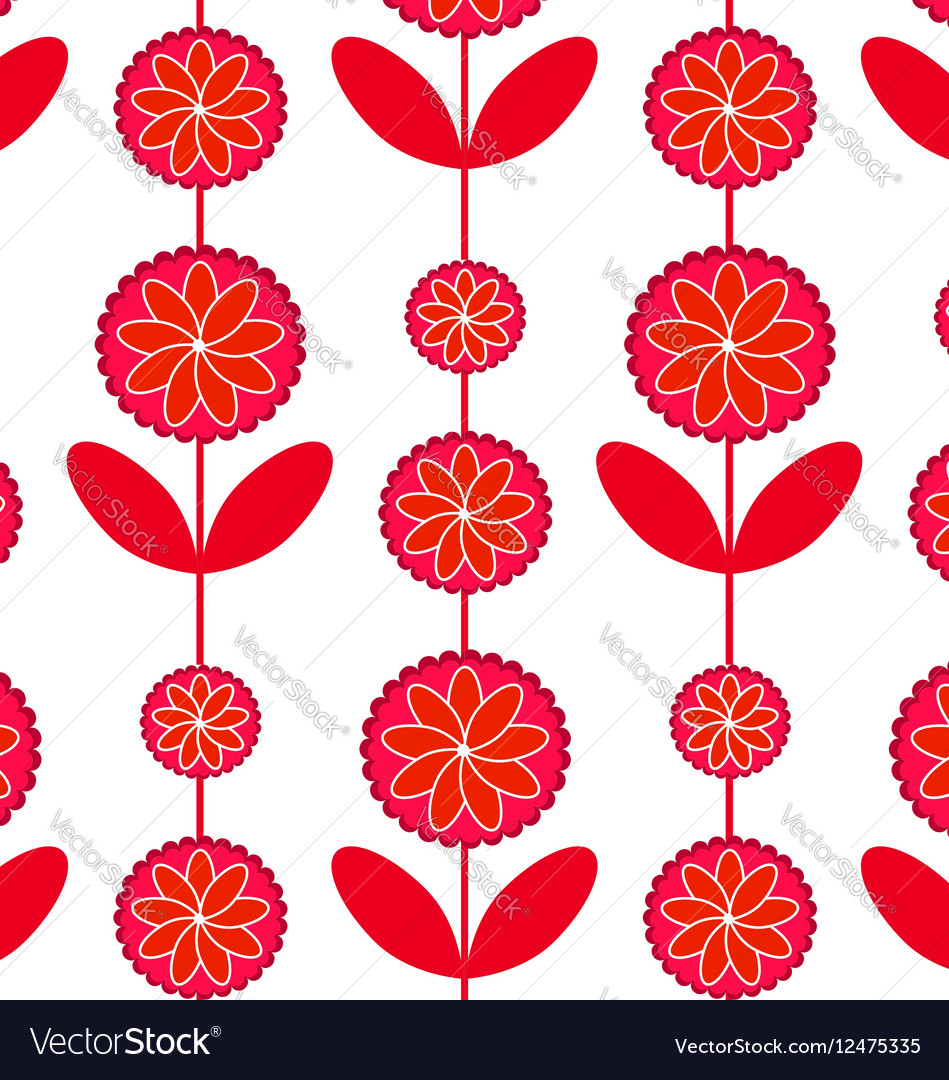 Red patterns flowers Royalty Free Vector Image