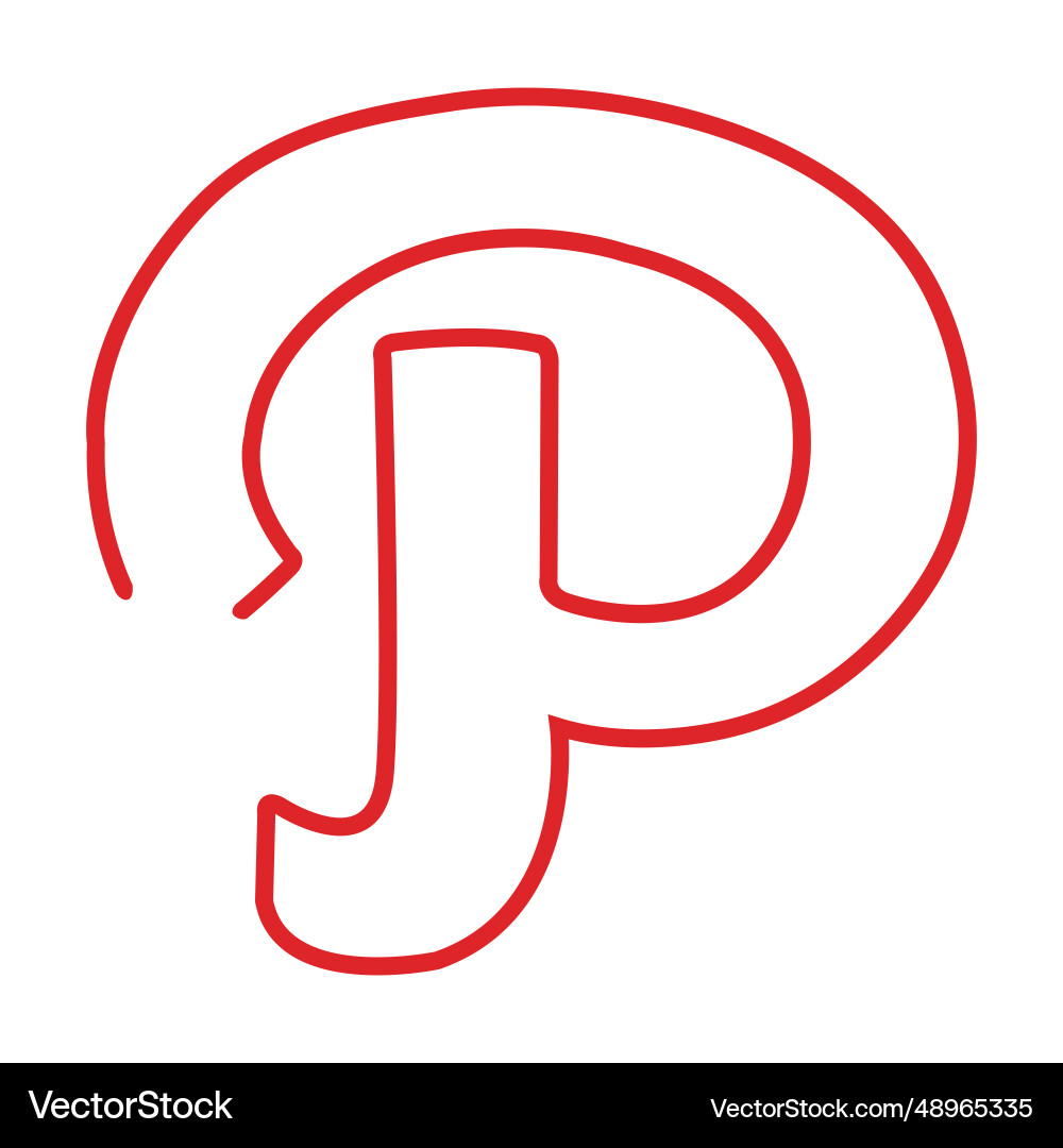 Red pinterest line iconsvg Royalty Free Vector Image