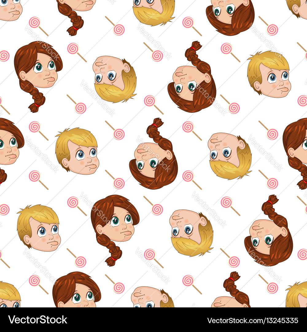 Seamless pattern of cute little boy Royalty Free Vector