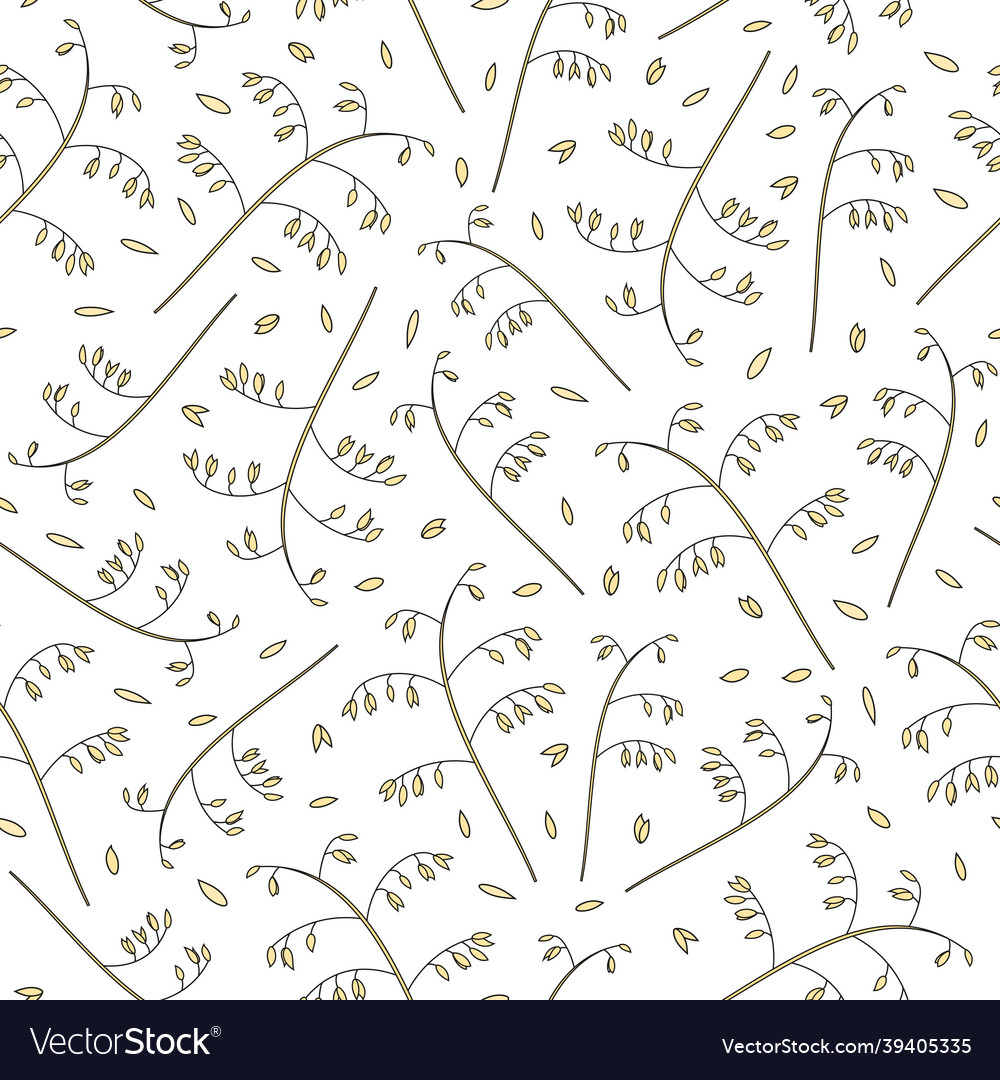Seamless pattern with oat Royalty Free Vector Image