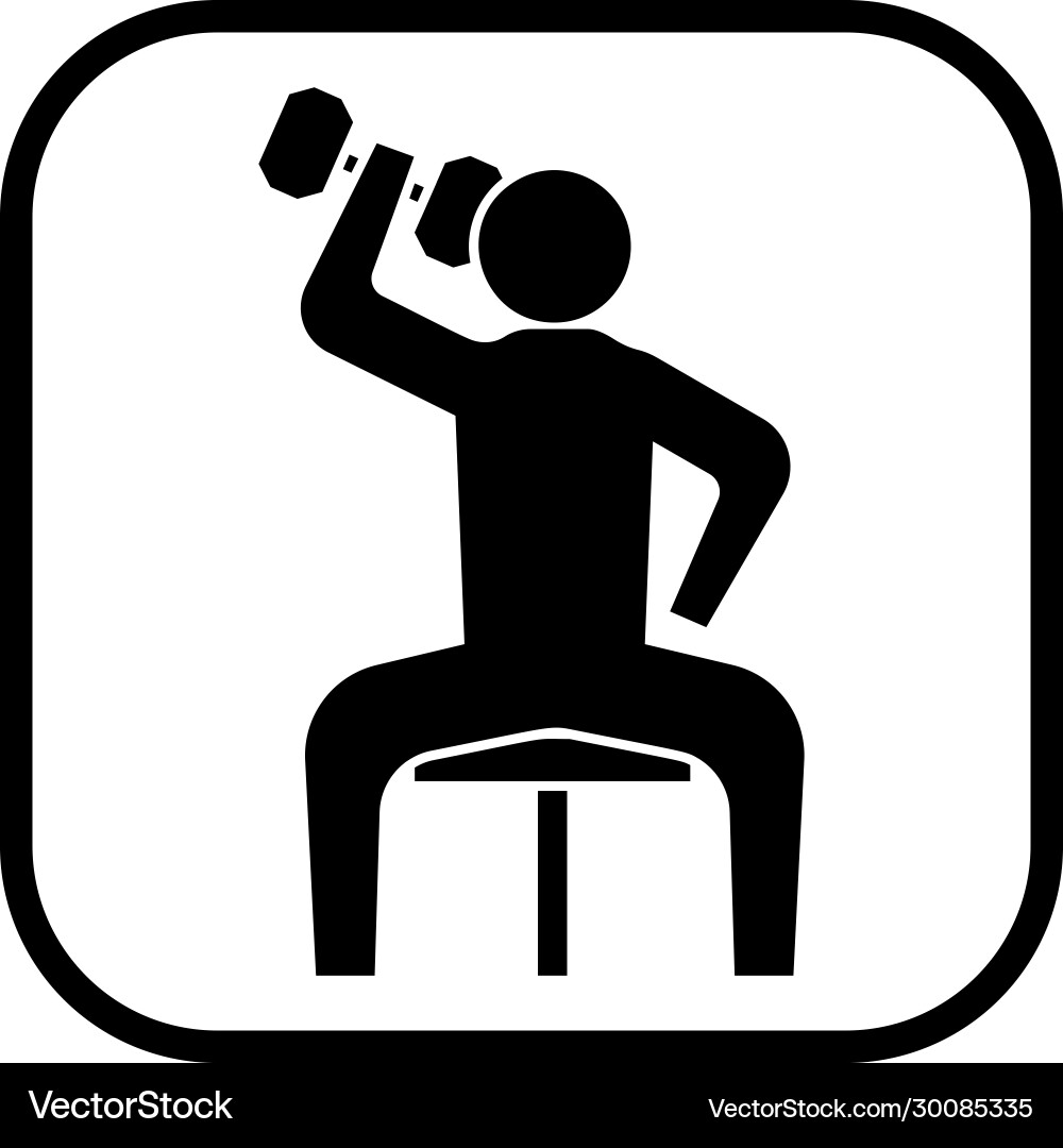 Seated dumbbells triceps extension icon Royalty Free Vector