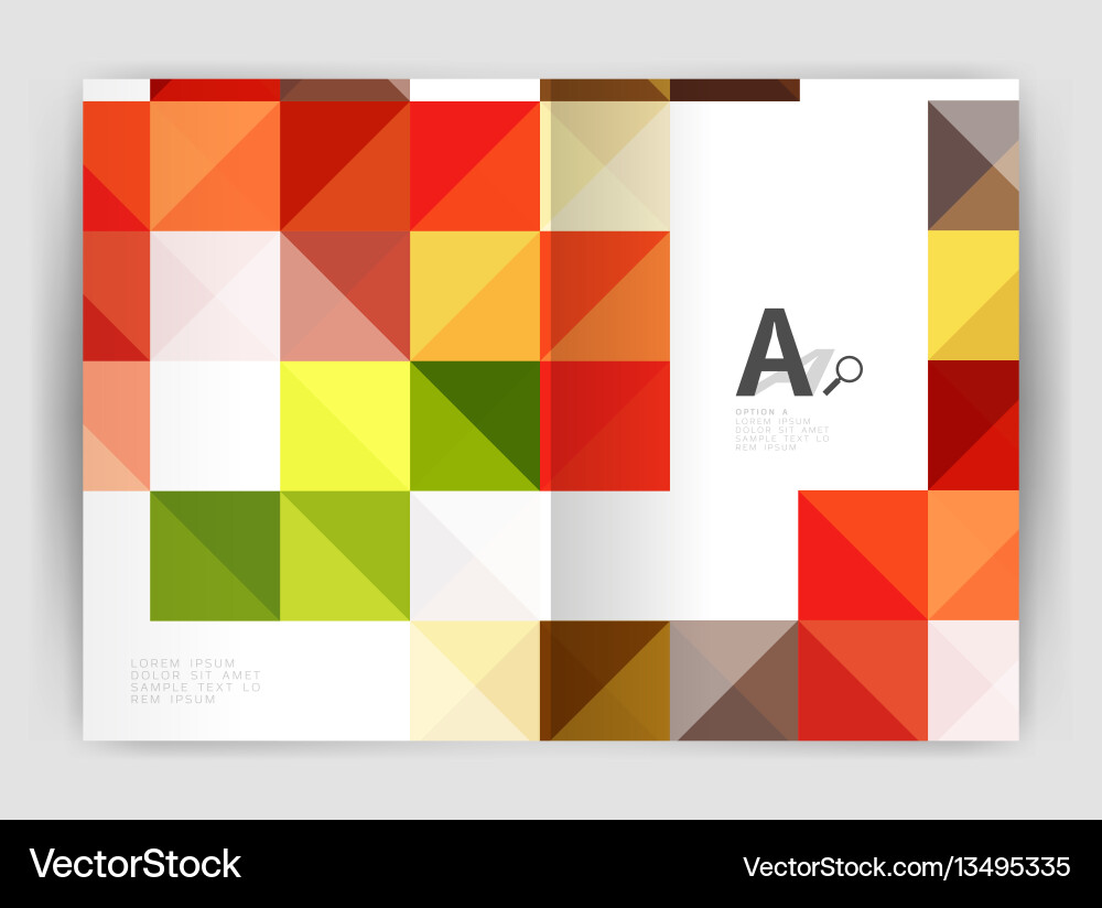 Square annual report brochure a4 print template Vector Image