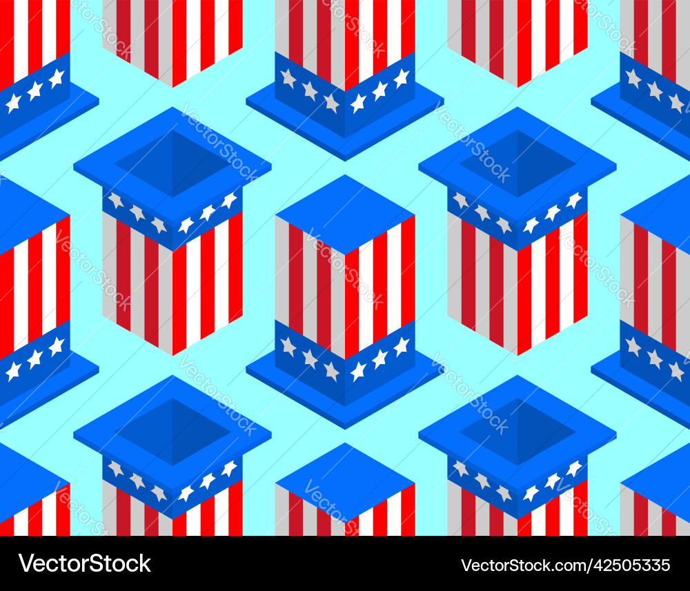 Uncle sam hat pattern seamless symbol of usa Vector Image