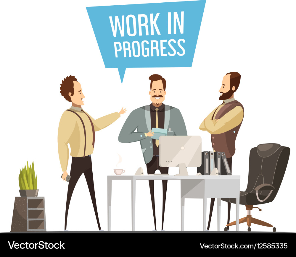 Work meeting cartoon style design Royalty Free Vector Image