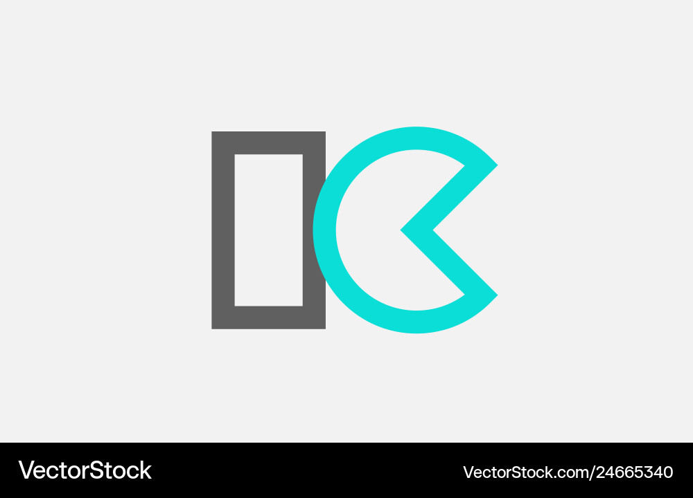 Blue grey alphabet letter ic i c combination Vector Image