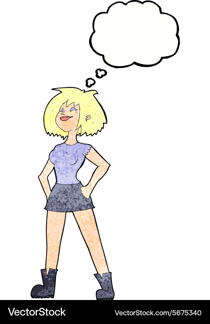Cartoon capable woman with thought bubble Vector Image