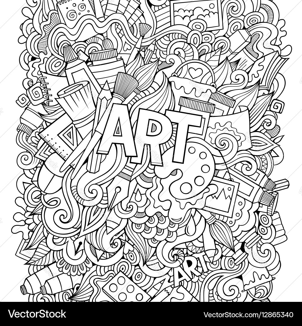 Cartoon cute doodles hand drawn Royalty Free Vector Image