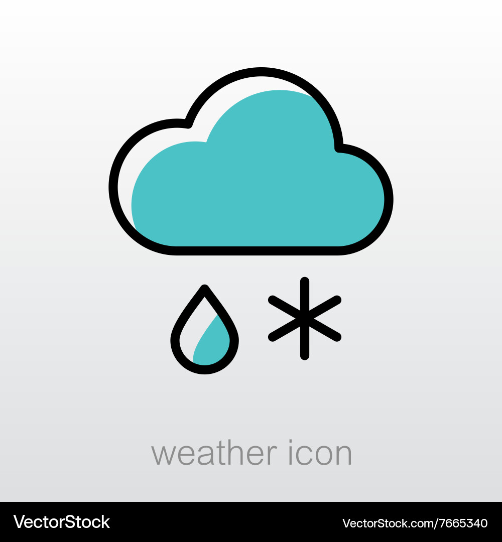Cloud snow rain icon meteorology weather Vector Image