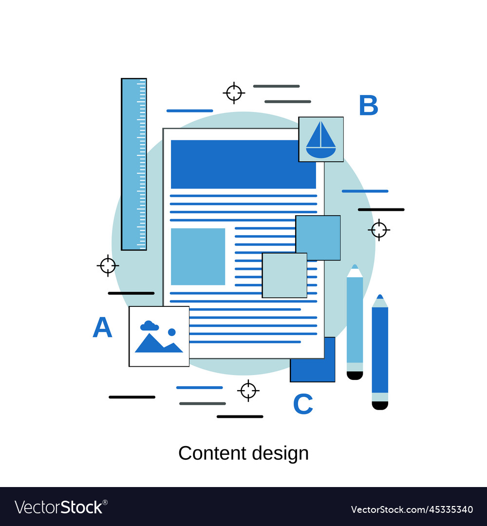 Content design cms system concept Royalty Free Vector Image