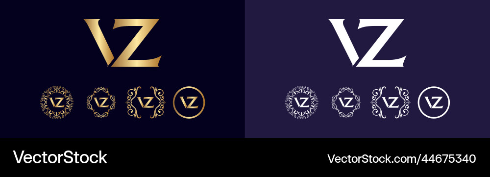 Corporate brand logo vz design Royalty Free Vector Image