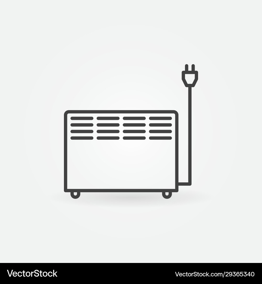 Electric con heater concept outline Royalty Free Vector