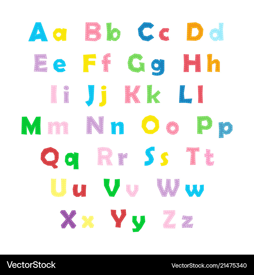 English color alphabet Royalty Free Vector Image