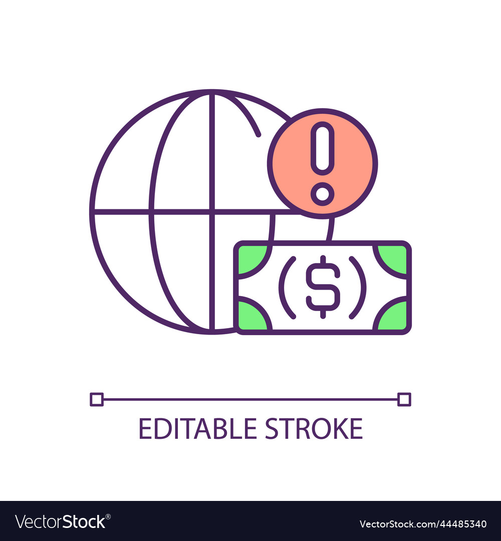 Global financial problem rgb color icon Royalty Free Vector Global financial problem rgb color icon Royalty Free Vector