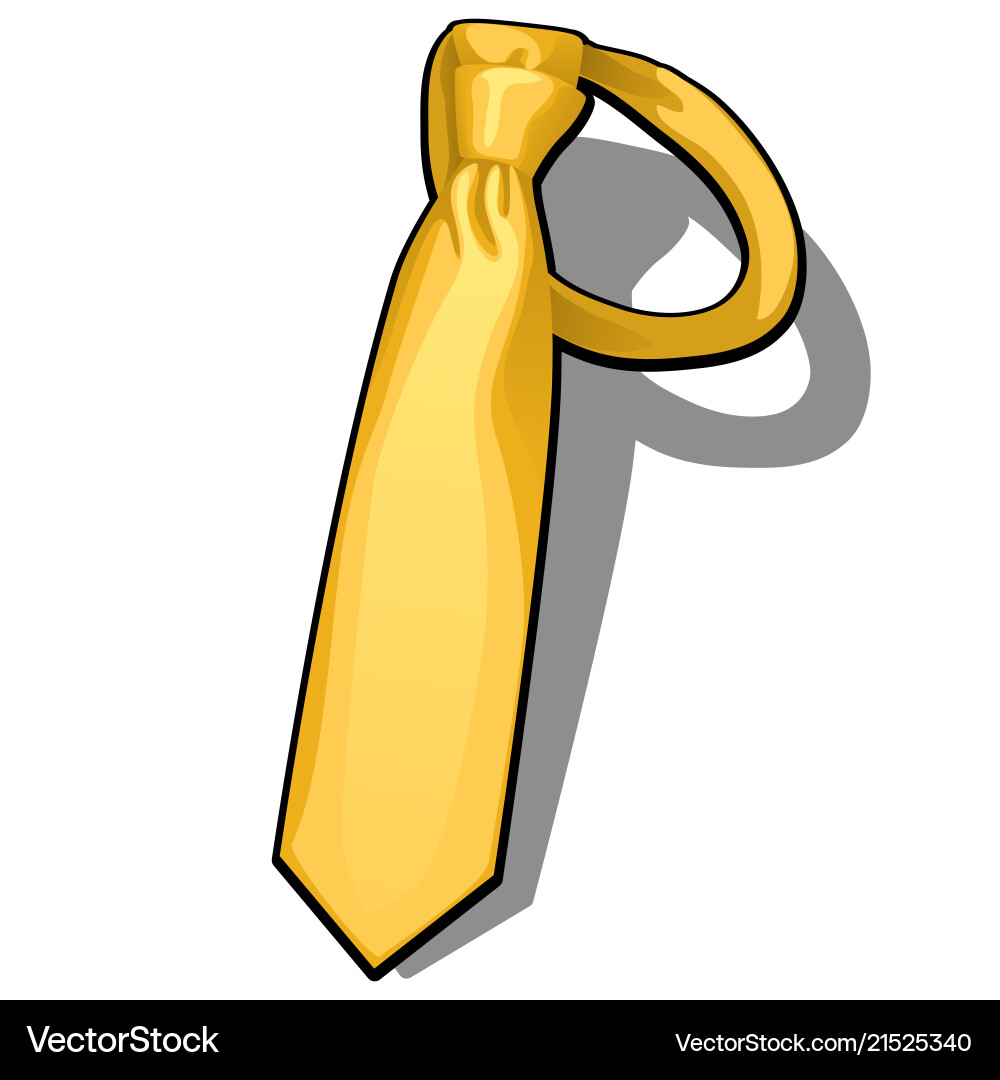 Golden necktie isolated on white background Vector Image