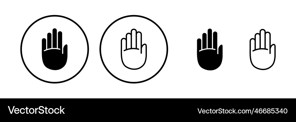 Hand icon symbols palm Royalty Free Vector Image