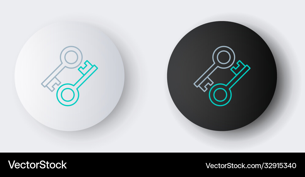 Line cryptocurrency key icon isolated on grey Vector Image