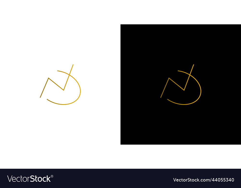 Modern and unique nd letter initials logo design Vector Image