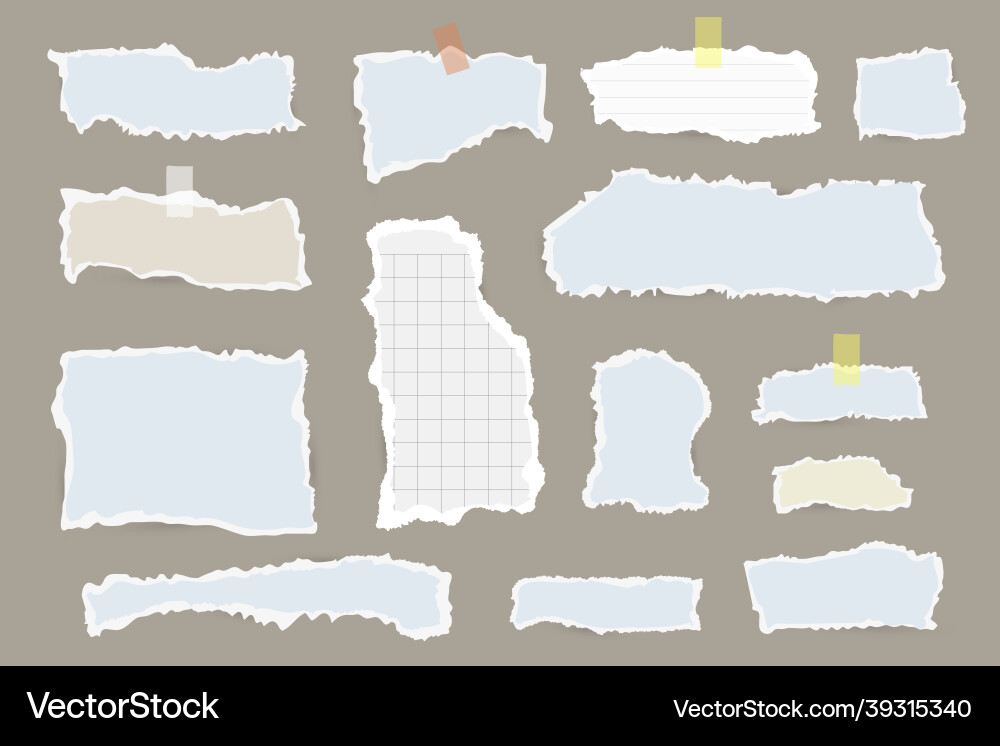 Set of realistic torn paper Royalty Free Vector Image