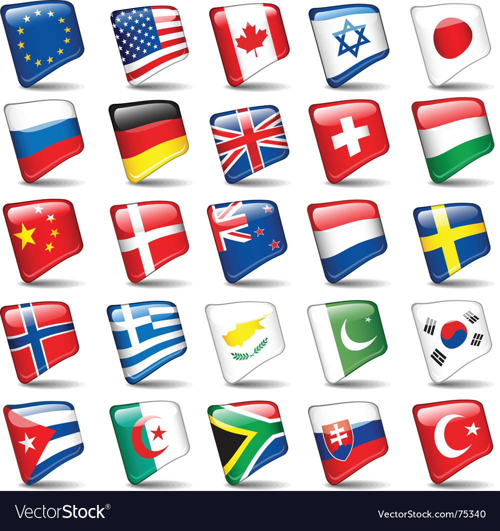 Set world flags Royalty Free Vector Image - VectorStock