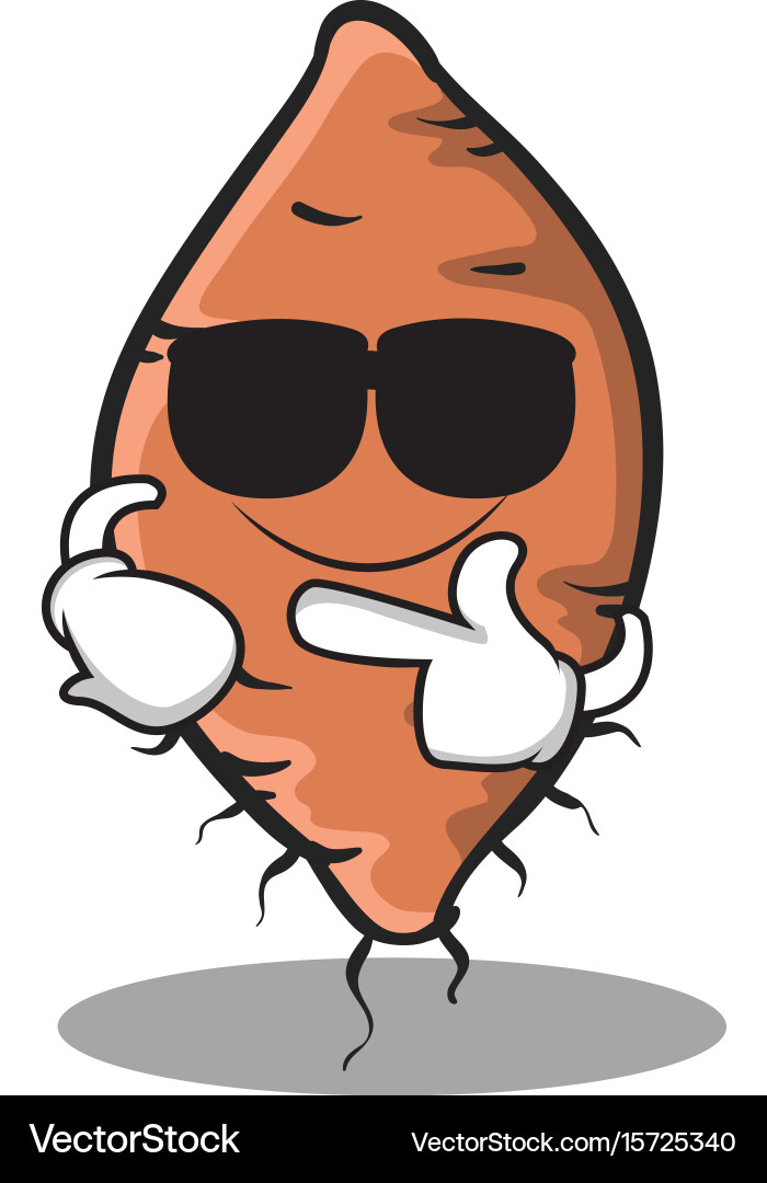 Super cool yam character cartoon style Royalty Free Vector