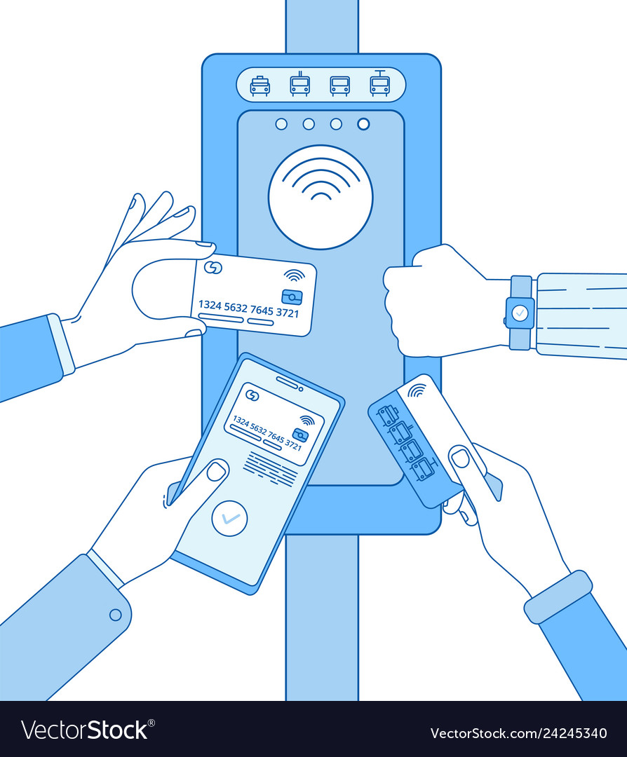 Ticket validation rfid subway tickets cards on Vector Image