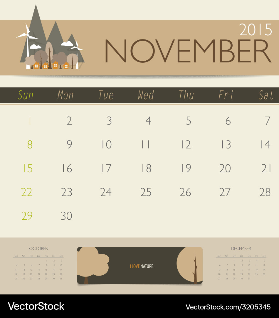 2015 calendar monthly calendar template Royalty Free Vector
