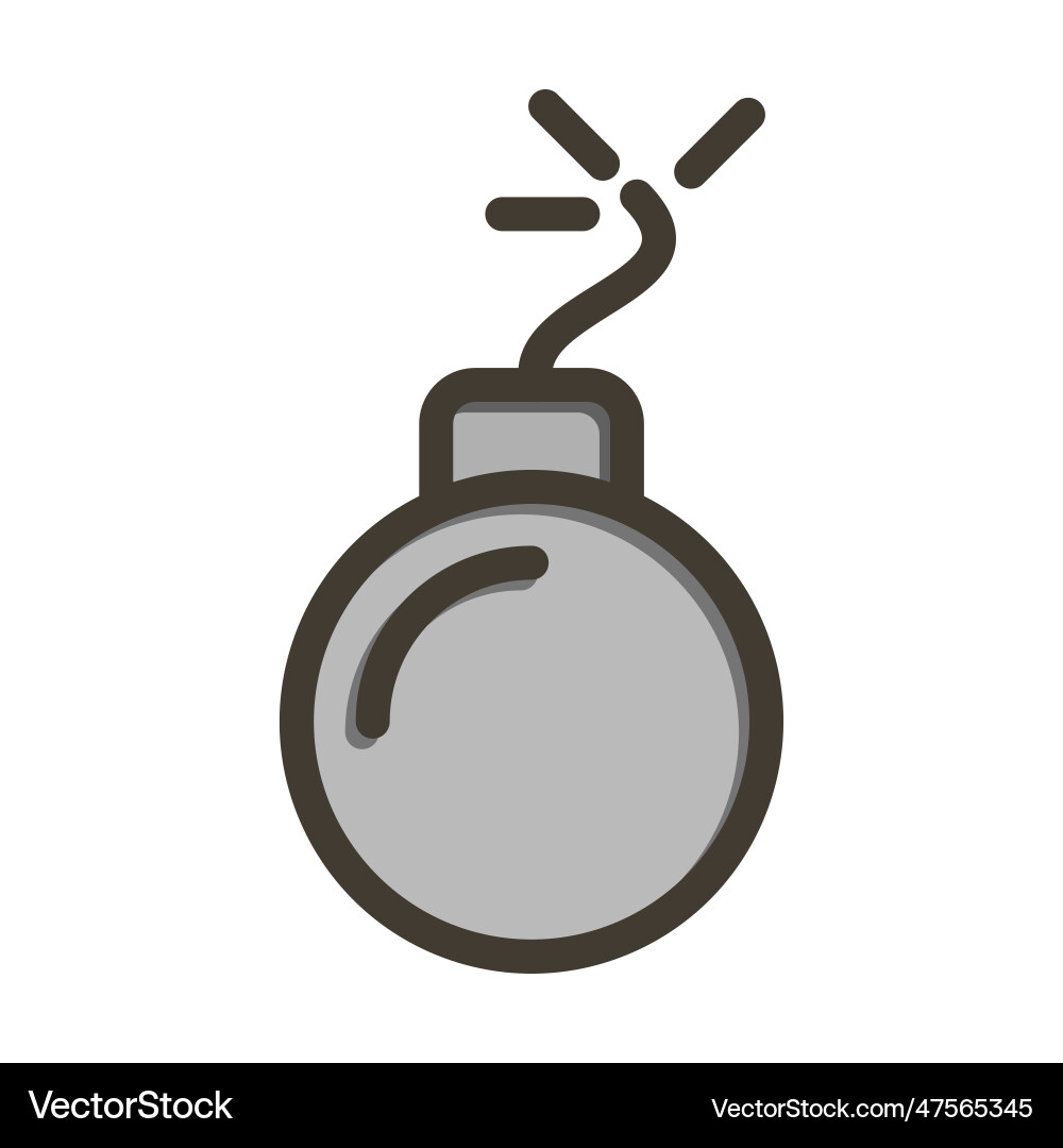 Bomb thick line filled colors for personal Vector Image
