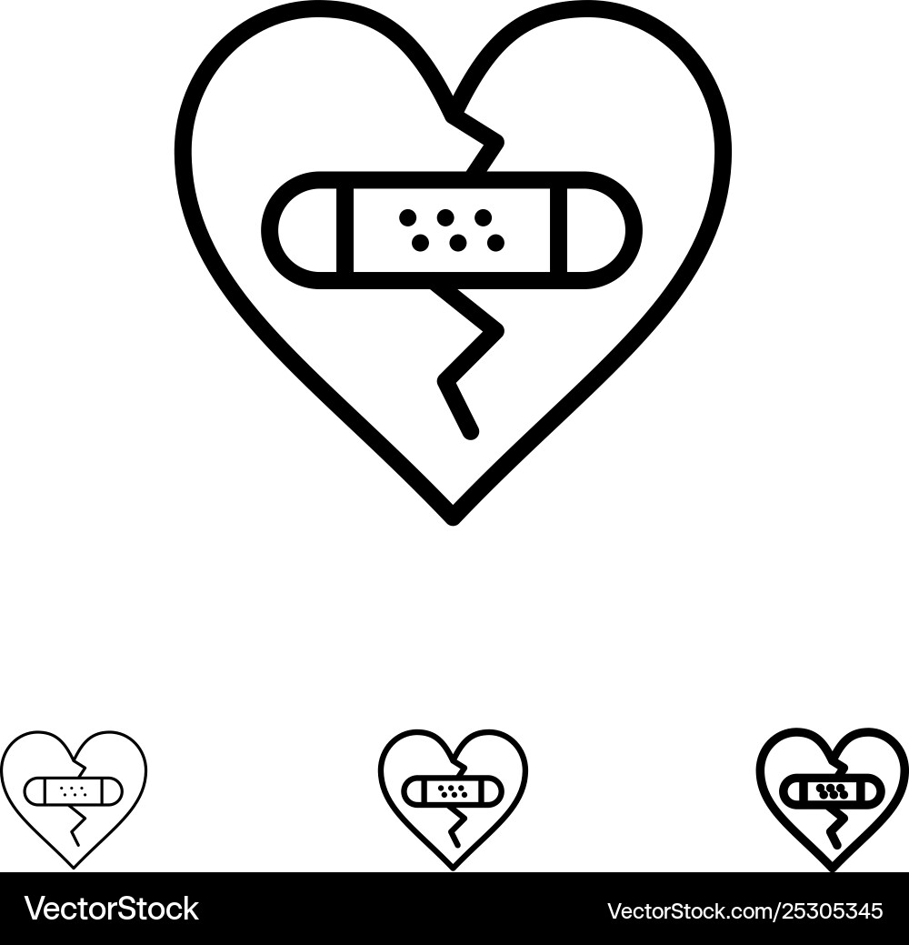 Broken emotions forgiveness heart love bold Vector Image