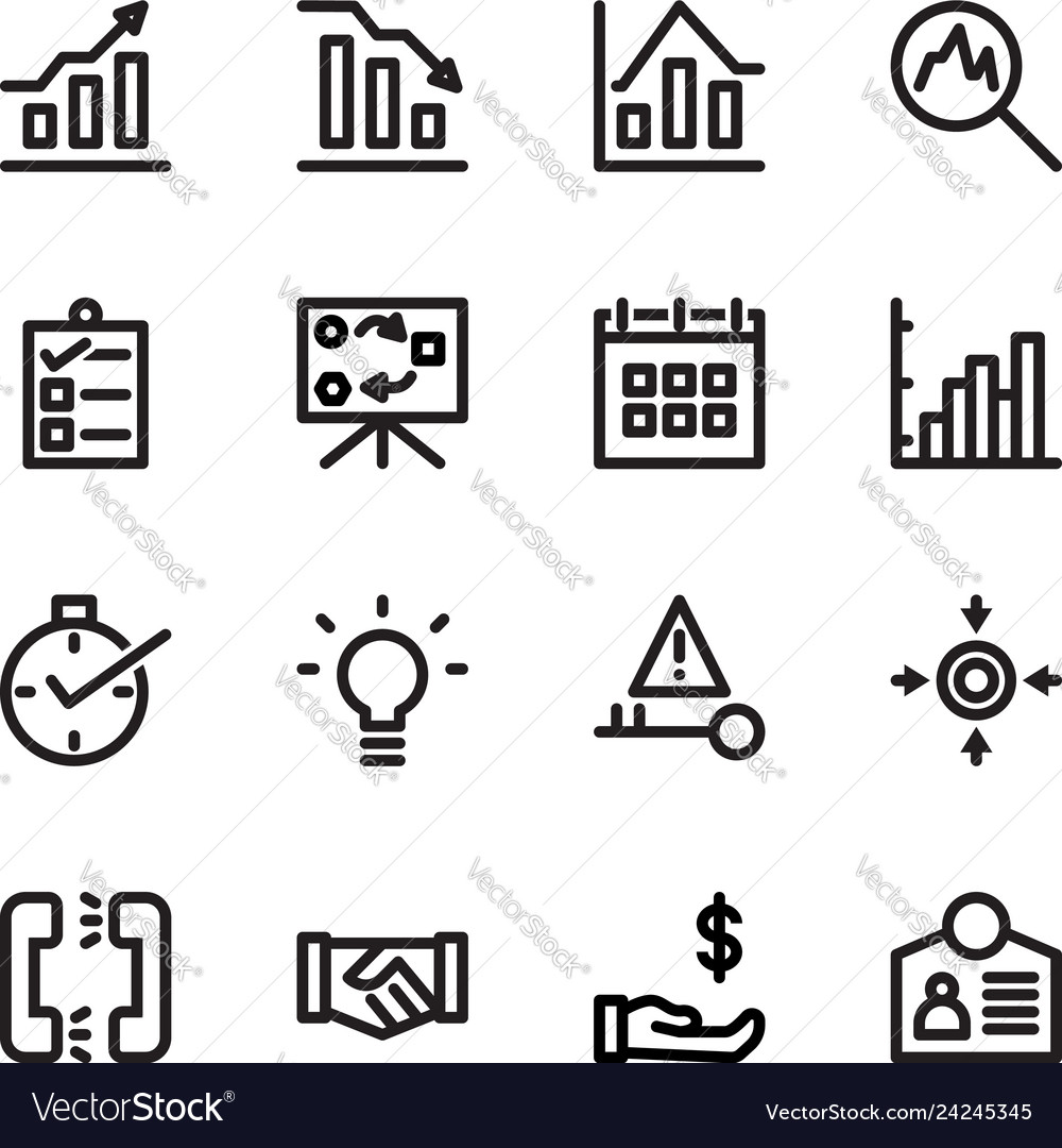 Business icon set with line style stock Royalty Free Vector