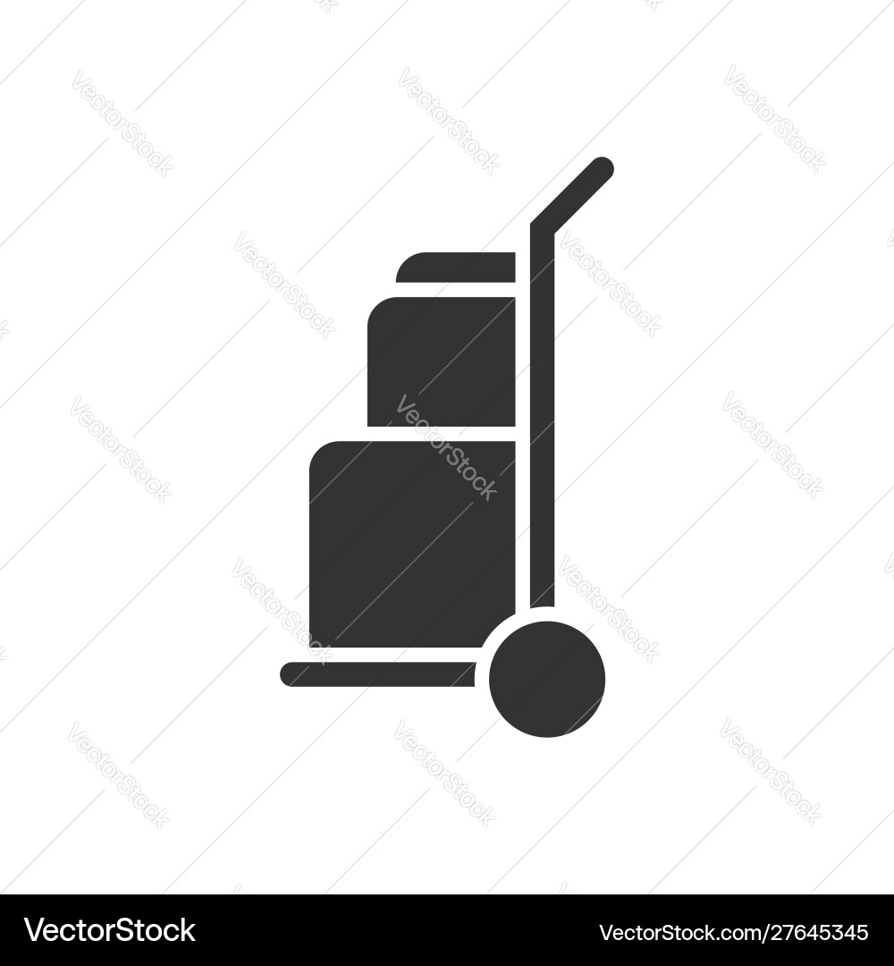 Cargo trolley icon in flat style delivery box Vector Image
