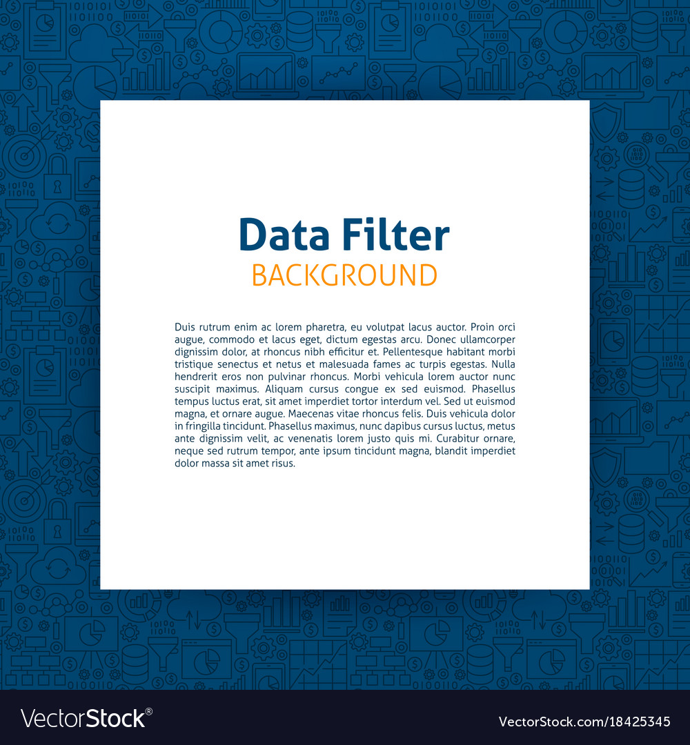 Data filter paper template Royalty Free Vector Image