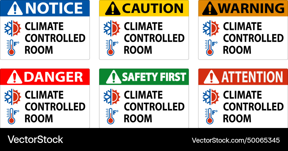 Door safety sign keep doors closed climate Vector Image