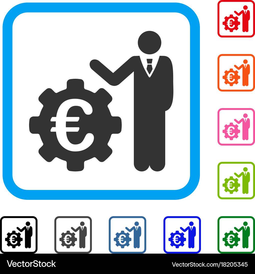 Euro businessman framed icon Royalty Free Vector Image