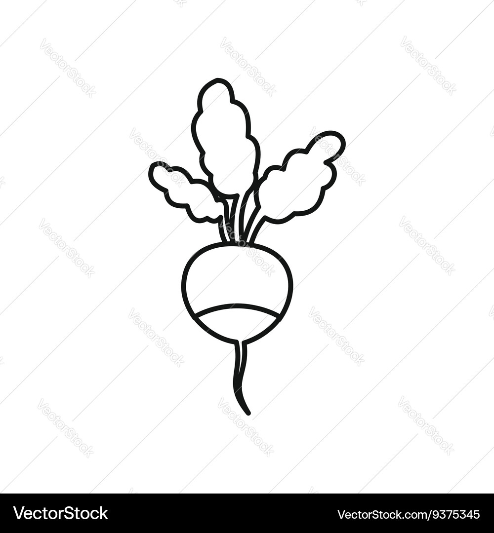Fresh radish icon outline style Royalty Free Vector Image