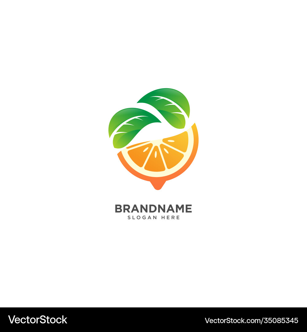 Fruit store logo design fruit and pinned symbol Vector Image