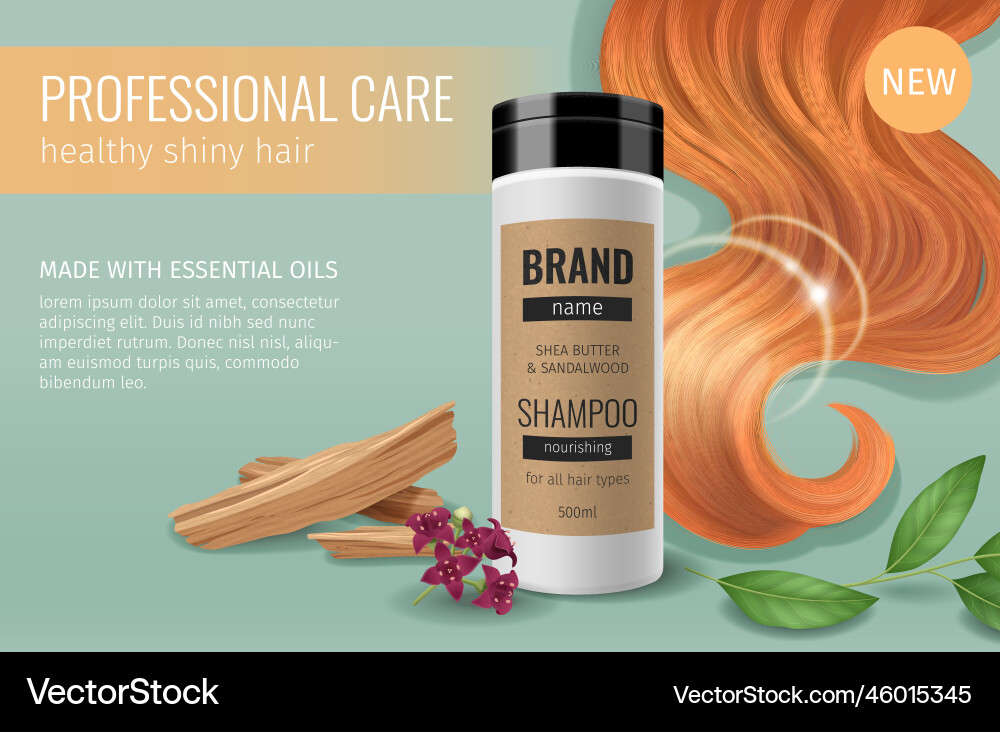 Hair curls realistic advertising Royalty Free Vector Image