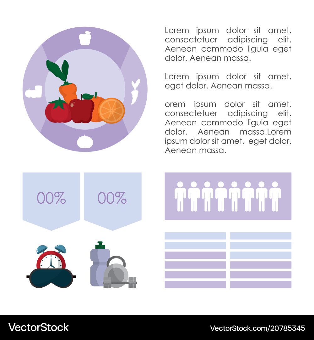 Healthy habits infographic Royalty Free Vector Image