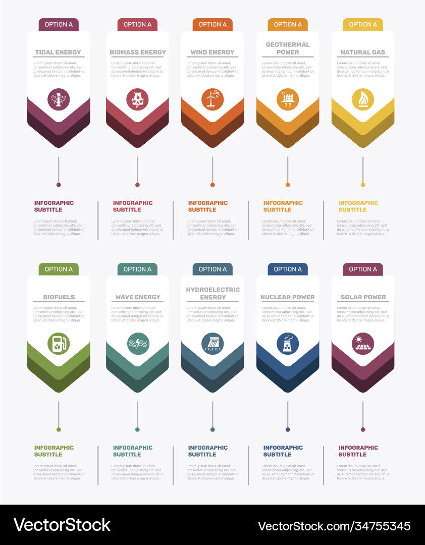 Infographic alternative energy template icons Vector Image